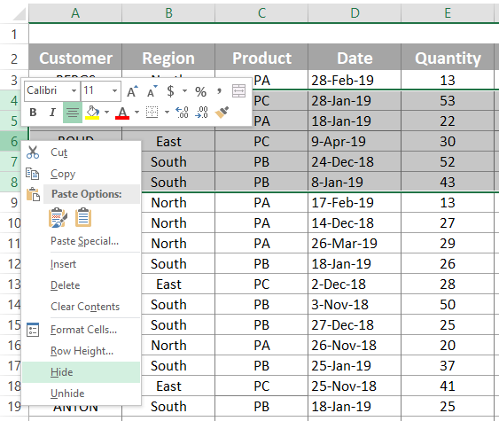 How To Hide And Unhide Rows In Excel Software Accountant
