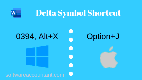 How To Type The Delta Symbol In Word Excel Software Accountant