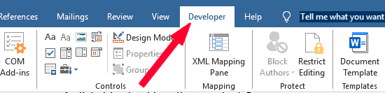 How To Add The Developer Tab In Word Software Accountant