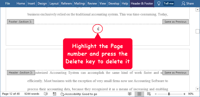 5 Ways To Remove Page Numbers In Microsoft Word Software Accountant