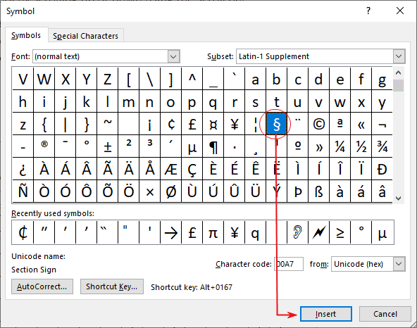 5 Ways To Insert The Section Symbol In Word or Excel Software 