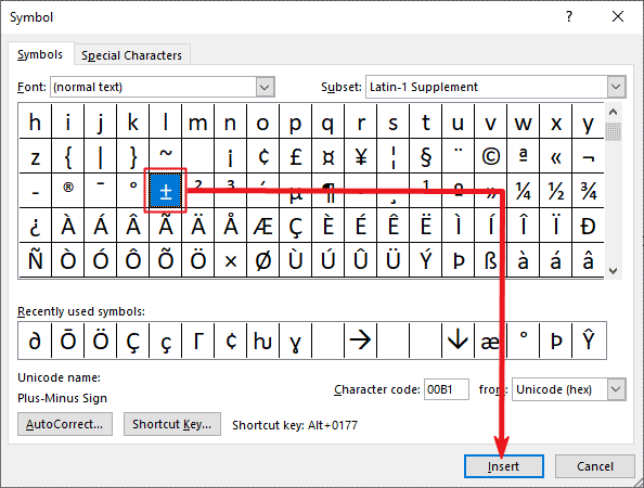 How To Type Plus Or Minus Symbol In Word Or Excel Windows Mac 