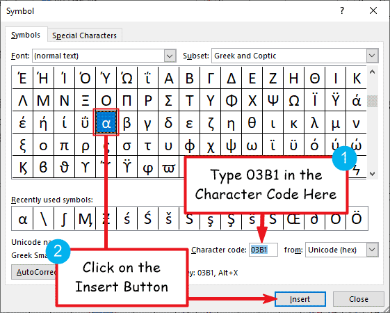 How To Insert Alpha Symbol In Word Or Excel Windows Mac Software 
