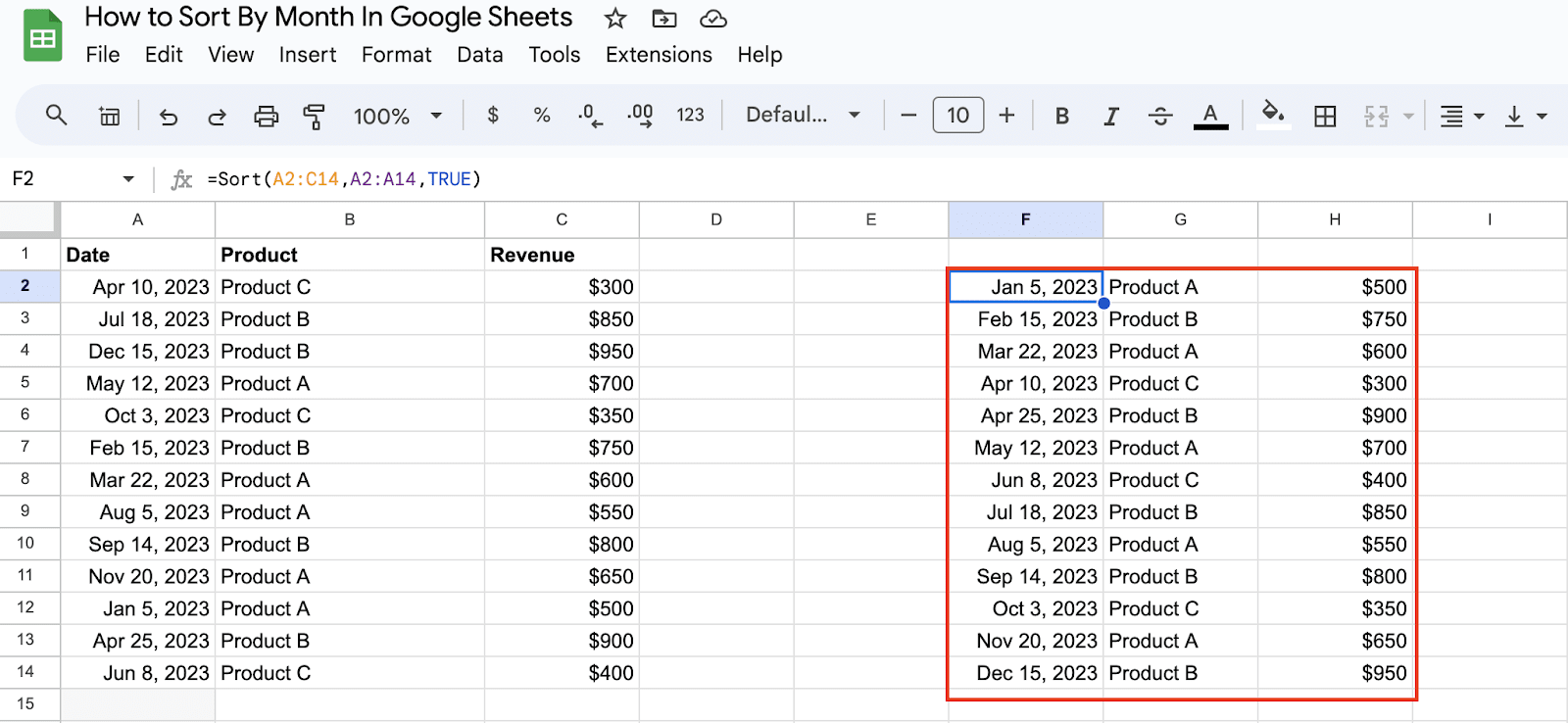  How To Sort By Month In Google Sheets 