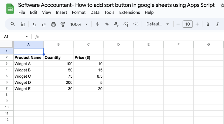 How To Add Sort Button In Google Sheets Using Apps Script How To Add Sort Button In Google Sheets Using Apps Script